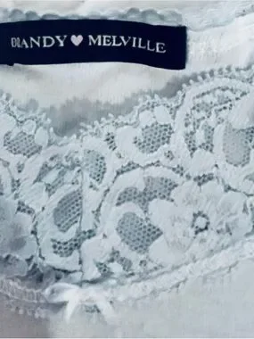 Brandy Melville | Tops | Brandy Melville Light Blue Classic Lace Trim ...